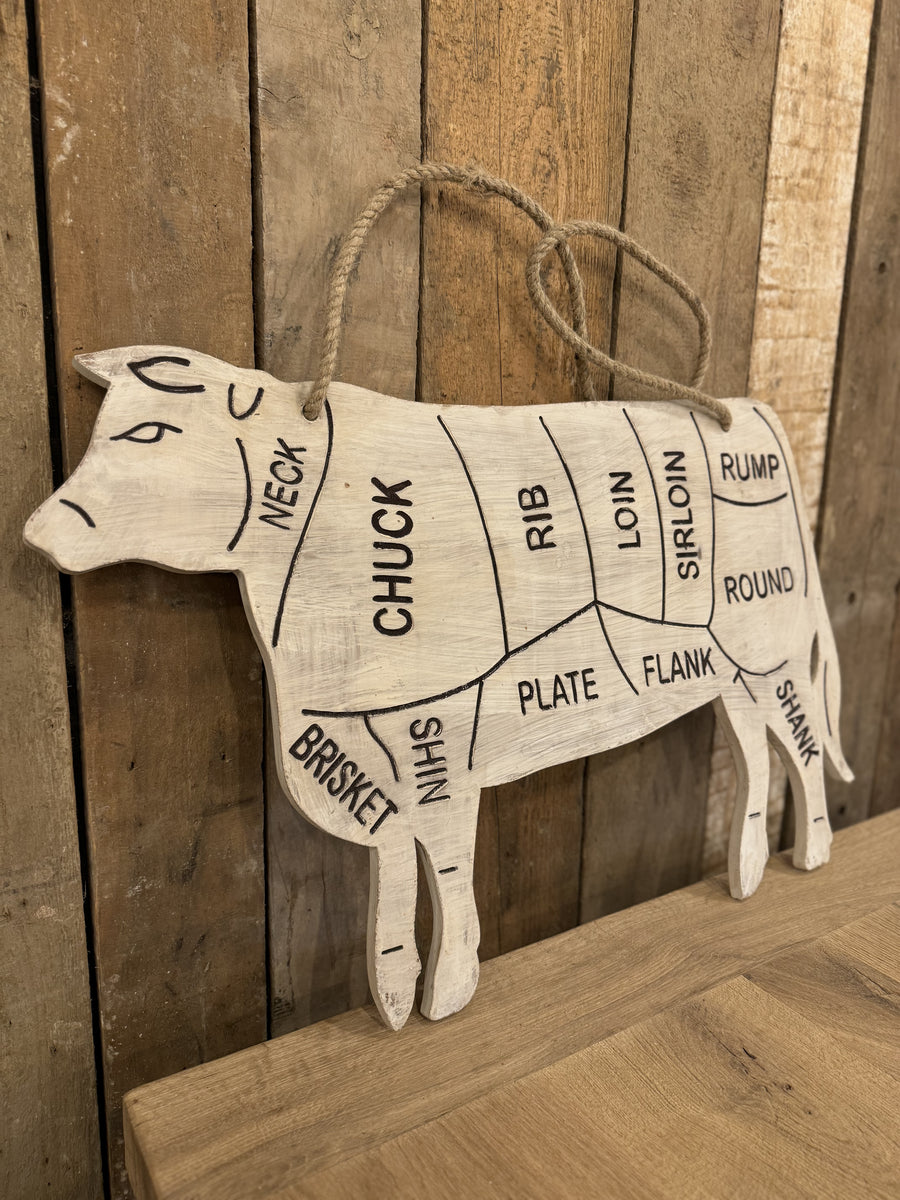 Wooden Cow Sign – Burgess Reclamation