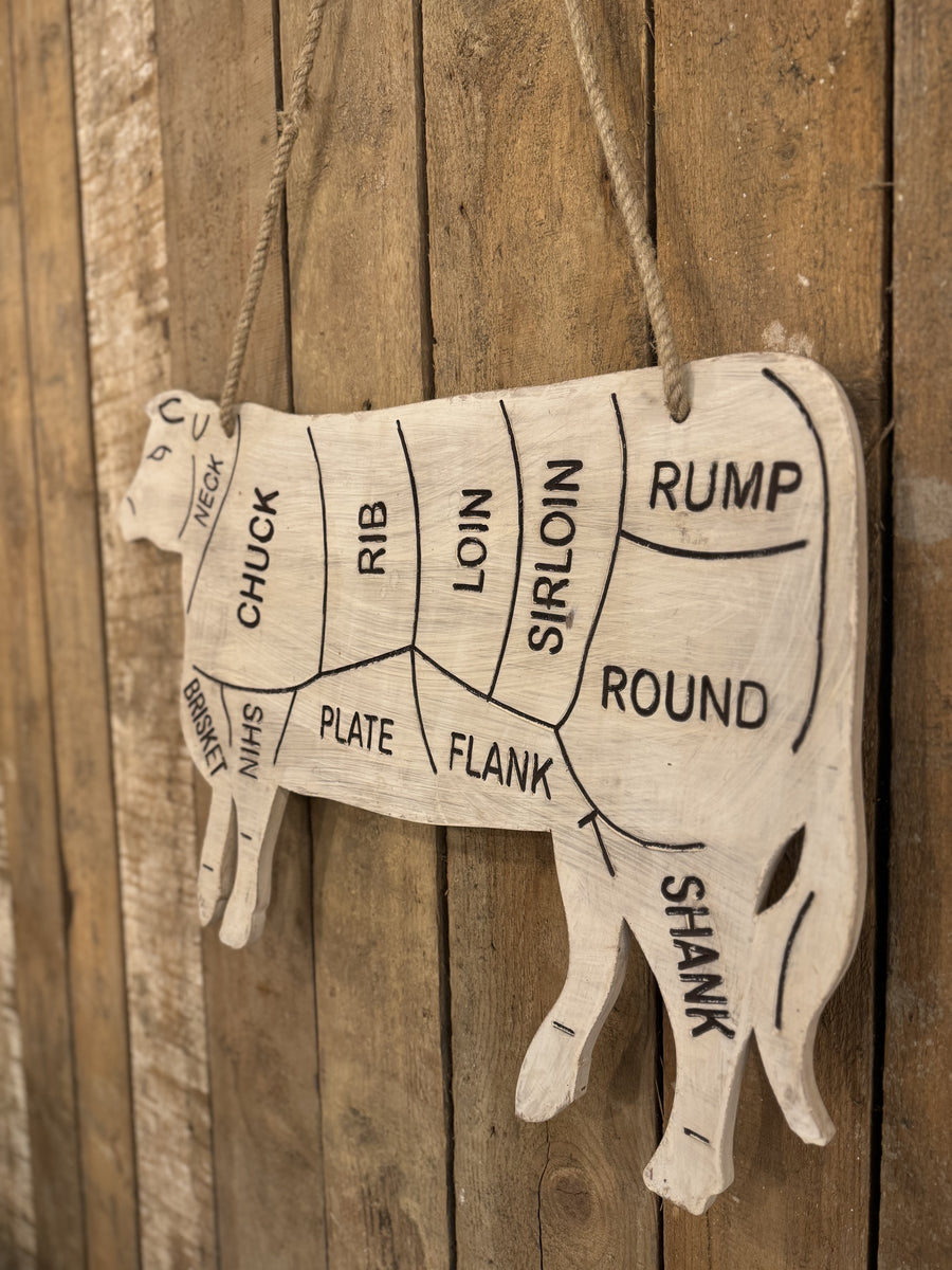 Wooden Cow Sign – Burgess Reclamation
