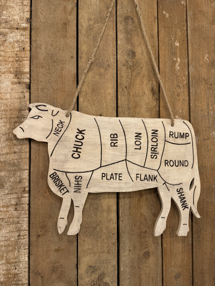 Wooden Cow Sign – Burgess Reclamation