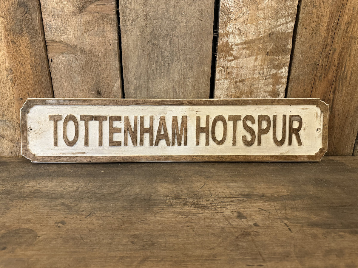 Carved Wooden Tottenham Hotspur Sign – Burgess Reclamation