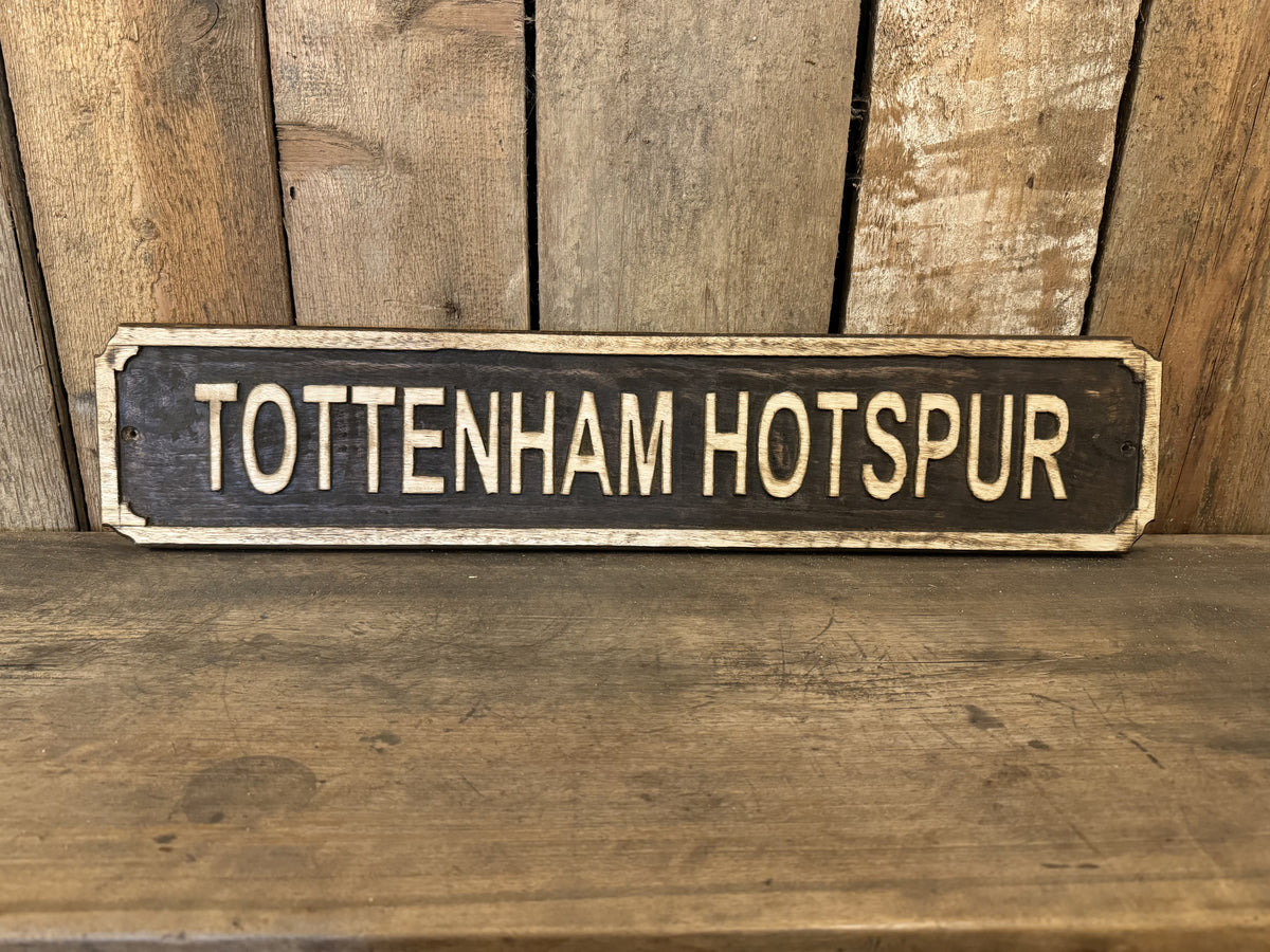 Carved Wooden Tottenham Hotspur Sign – Burgess Reclamation