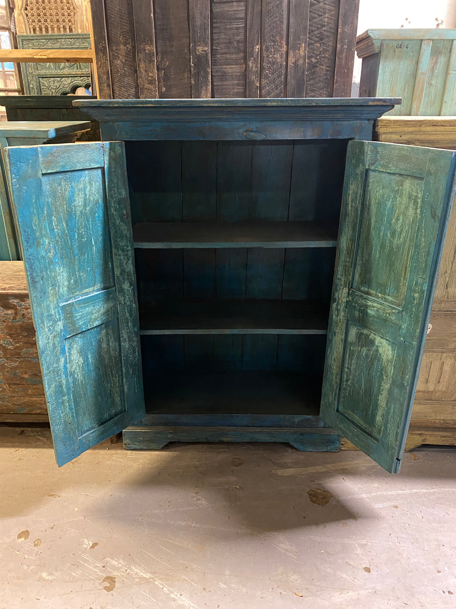 Reclaimed blue painted cupboard – Burgess Reclamation