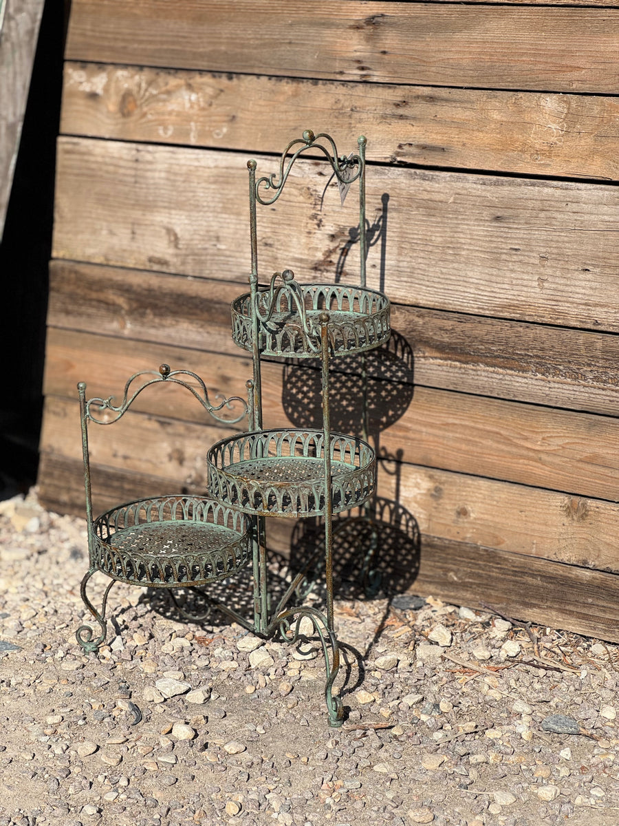 Ornate triple plant stand – Burgess Reclamation