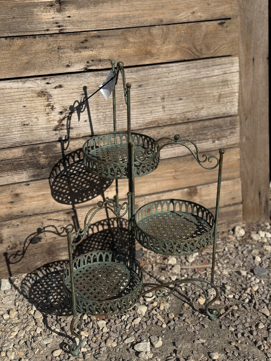 Ornate triple plant stand – Burgess Reclamation