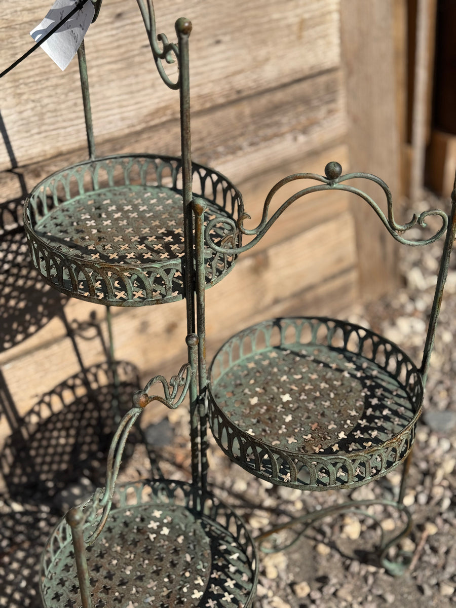 Ornate triple plant stand – Burgess Reclamation